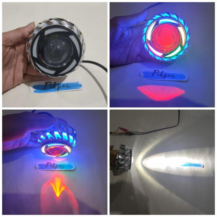 Lampu utama projie LED rainbow proji logo rainbow model spiral 3 mode ...