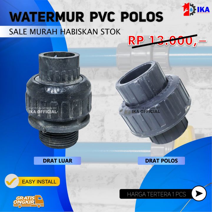 WATERMUR WATERMOOR POLOS PVC 1 - 1/2 - 3/4 INCH WATER UNION SOCKET ...