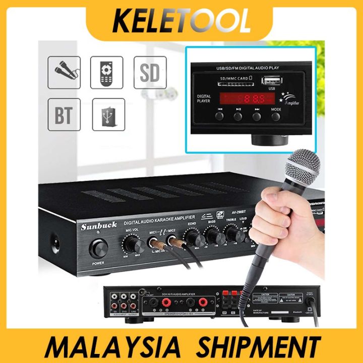 5.0 bluetooth Power Amplifier 298BT FM Radio Support SD/USB LCD Display ...