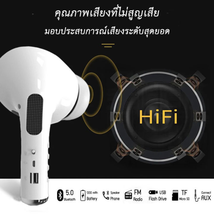 MK201 รุ่นที่สามยักษ์ TWS บลูทูธ รูปทรงหูฟัง เสียงซับวูฟเฟอร์ลำโพงไร้ ...