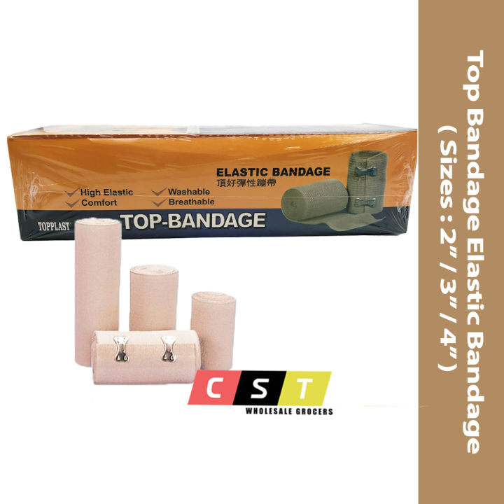 Top Bandage Elastic Bandage [12 Rolls] [Sizes : 2’’/ 3’’/ 4’’ x 5yrds ...