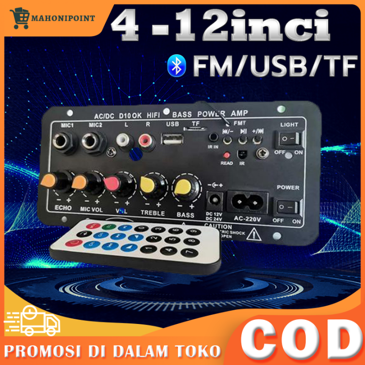 Ampli Full Bass Subwoofer 4/5/6/8/10/12 Inch Hi-Fi Bluetooth Rumah Mobil Audio Power Super Bass ...