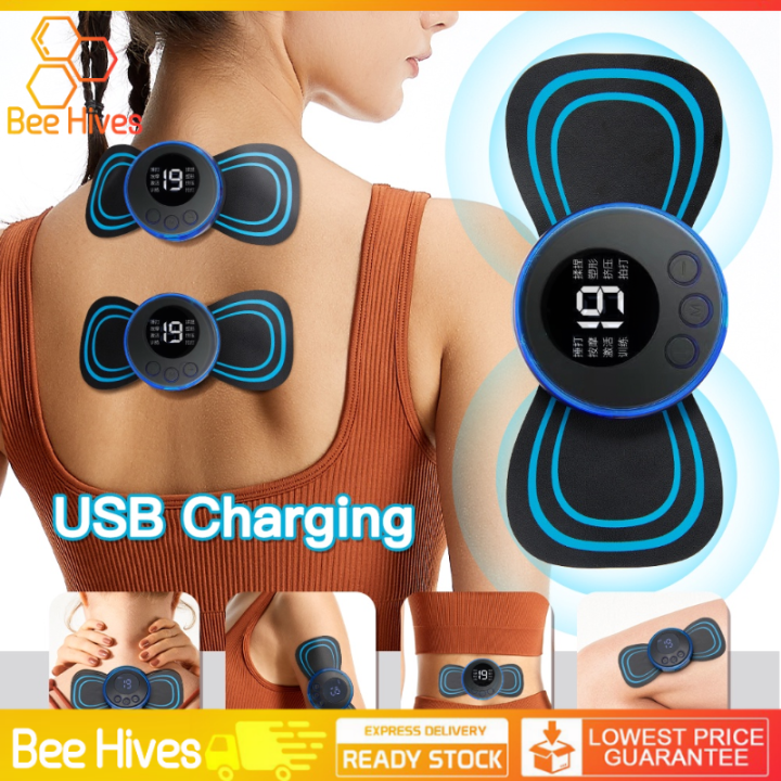 Mini Portable Electric Rechargeable Pulse Neck Massager Cervical Back ...