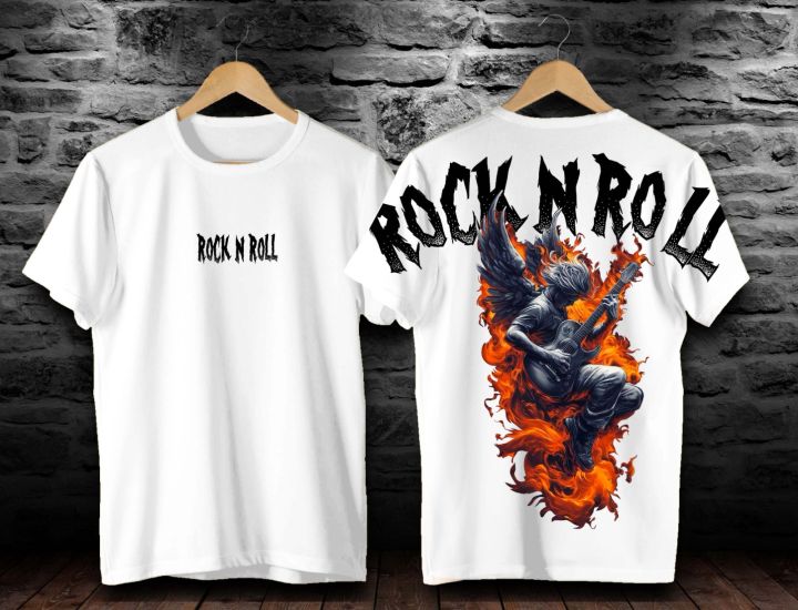 Baju Kaos Distro Motif ROCK N ROLL/T-shirt atasan kasual pria/Baju ...