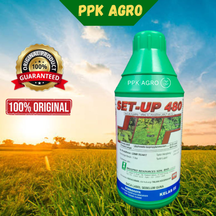 1L SET-UP 480 GLYPHOSATE 41% RACUN RUMPAI /RACUN RUMPUT LALANG/RACUN ...