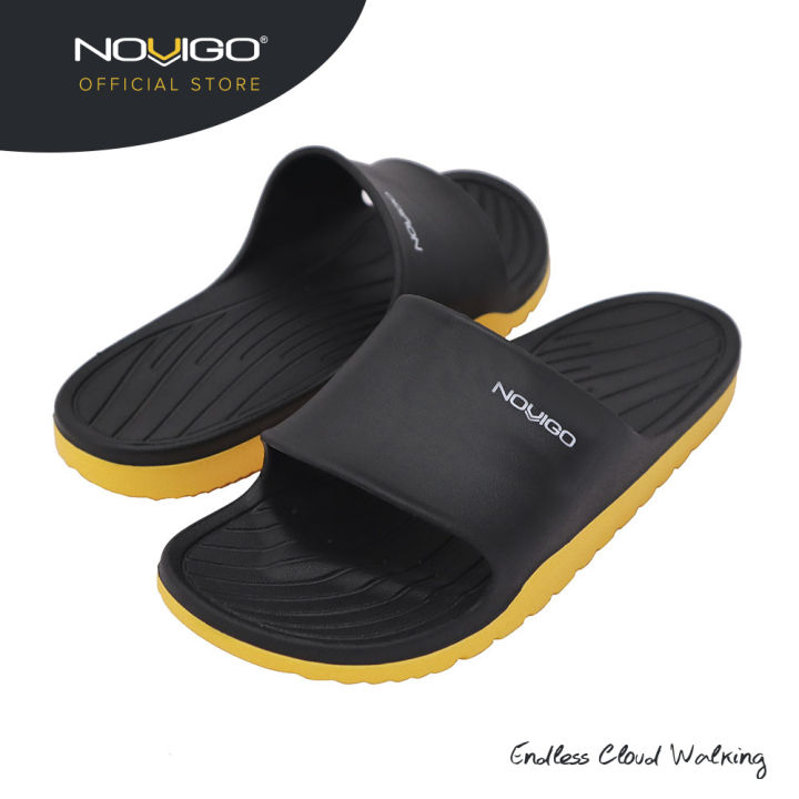 Novigo® Toro Dual Density Unisex EVA Sandal (Midnight Black/Bumblebee ...