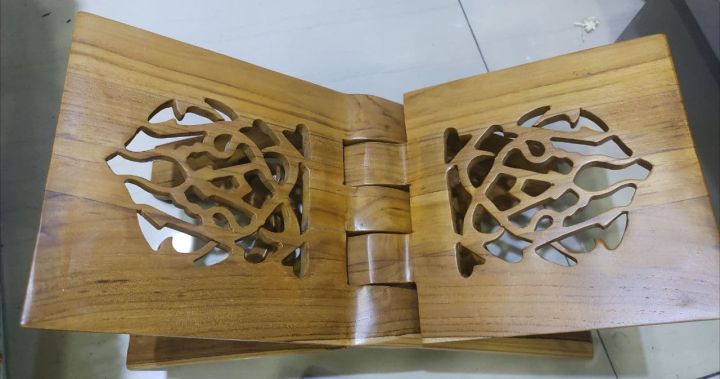 Rehal (Kayu jati)(Rehal Weedad) Cantik untuk Al Quran Saiz Besar M | Lazada