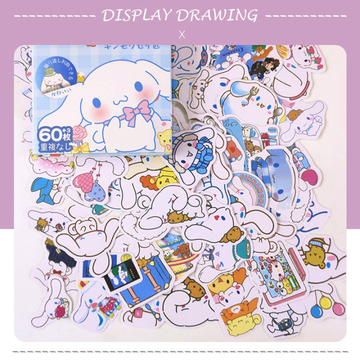 🔥chageey👍 60Pcs Sanrio Cute Sticker Kuromi Cartoon Hand Ledger Sticker ...