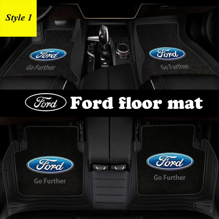 แผ่นรองพื้นรถยนต์ Ford,กันลื่นและกันเปื้อน4ชิ้นสำหรับการใช้งานทั่วไปสี่ ...