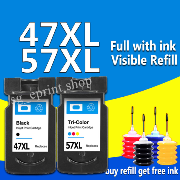Compatible Canon Ink 47 57 47 Black 57 Color 47XL Black 57XL Color for ...