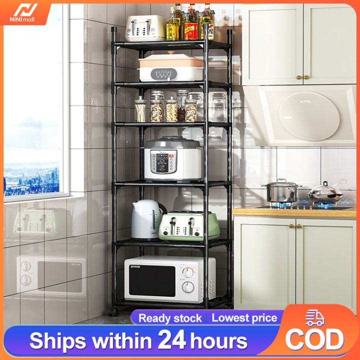 NINI 6 Layer Rak Dapur Simple Kitchen Shelf Pot Rack Multi-Layer ...