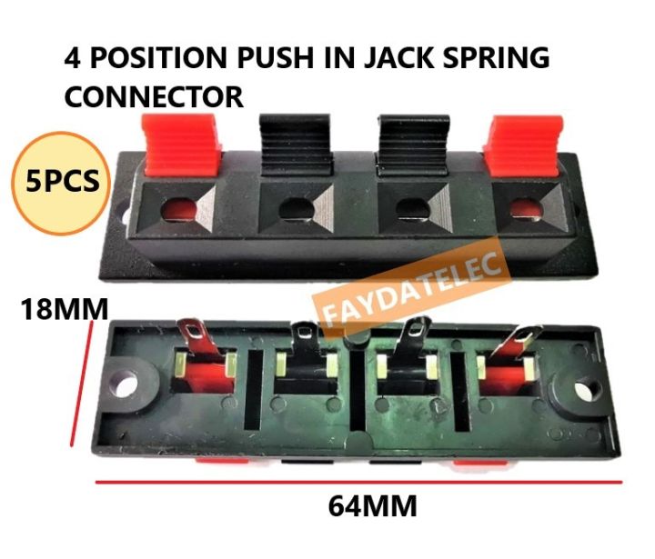 5PCS 4Position Push in Jack Spring Load Connector/Audio Speaker ...