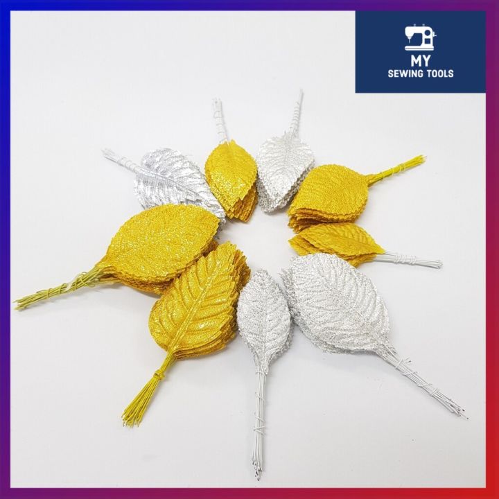Golden Leaf / Flower Golden Leaf (25pcs/pack) Silver & Gold | Daun Emas ...