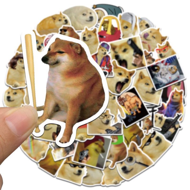Set 50 sticker Hình Chú Chó Cheems MEME Hài Hước Chống Thấm Nước Dán ...