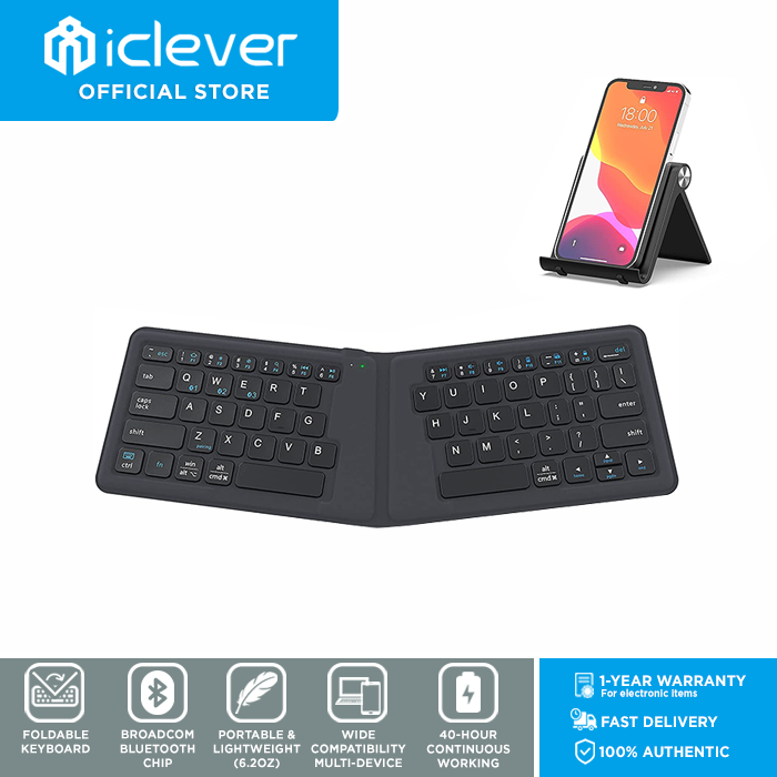 iClever BK06 Foldable Bluetooth Keyboard, Multi-device Wireless ... iClever BK06 Foldable Bluetooth Keyboard, Multi-device Wireless ...