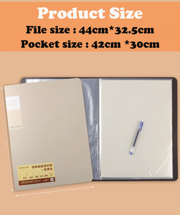 Fail A3 Clear File 20 | 40 | 60 Pockets KOBEST Quality File Folder Book ...