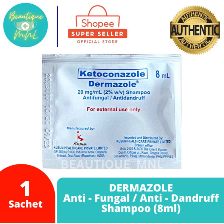DERMAZOLE Anti Dandruff/ Anti-fungal Shampoo (1 SACHET) 8ML | Lazada PH