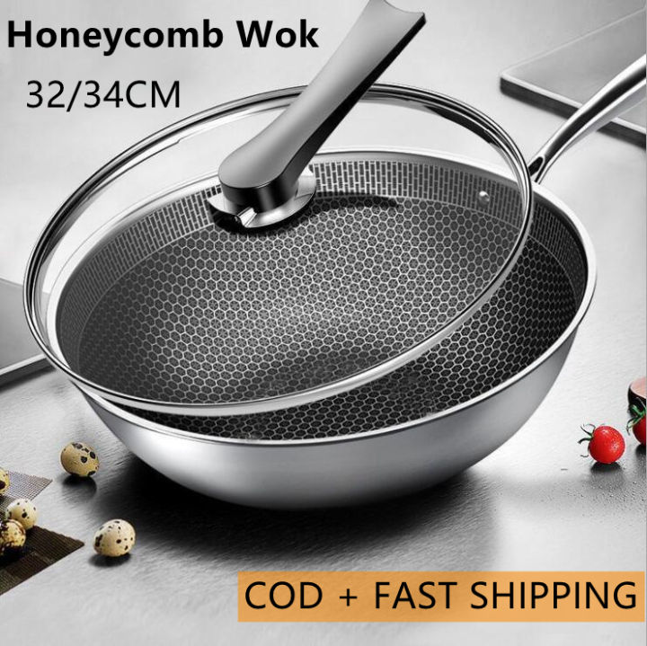 Honeycomb wok non stick frying pan non stick cookware set kaldero set ...