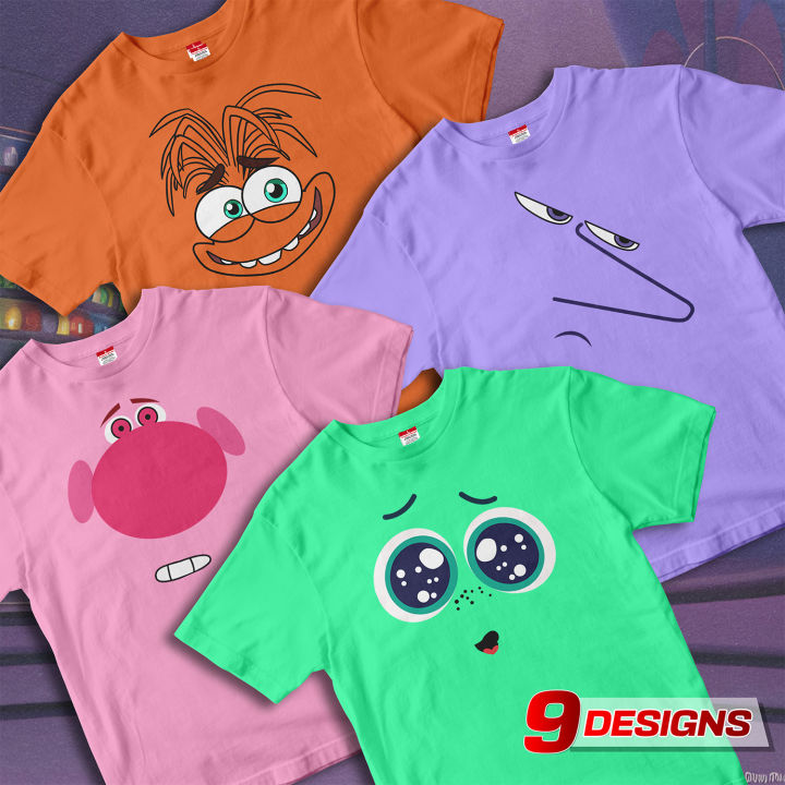 Inside out faces Joy, Anxiety, Sadness, Embarassment, Envy Design T ...