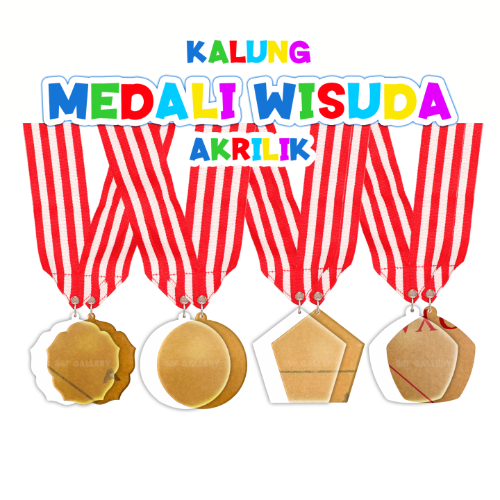 Medali Akrilik Murah Plus Tali Merah Putih Tanpa Stiker Mendali Acrylic ...