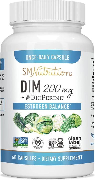 DIM Supplement 200mg - DIM Diindolylmethane Plus BioPerine 60-Day ...