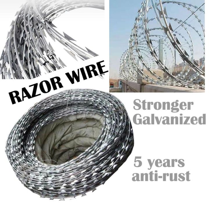 100/30 Meters Barbed Razor Wire / Combat Wire / Anti-Theft / Anti Climb ...