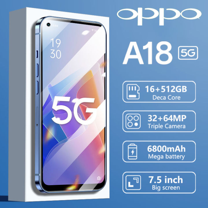 [รับประกัน 1 ปี]2023 ใหม่100% OPP0 A18 5G 7.5นิ้ว ศัพท์มือถือ รองรับ2 ...
