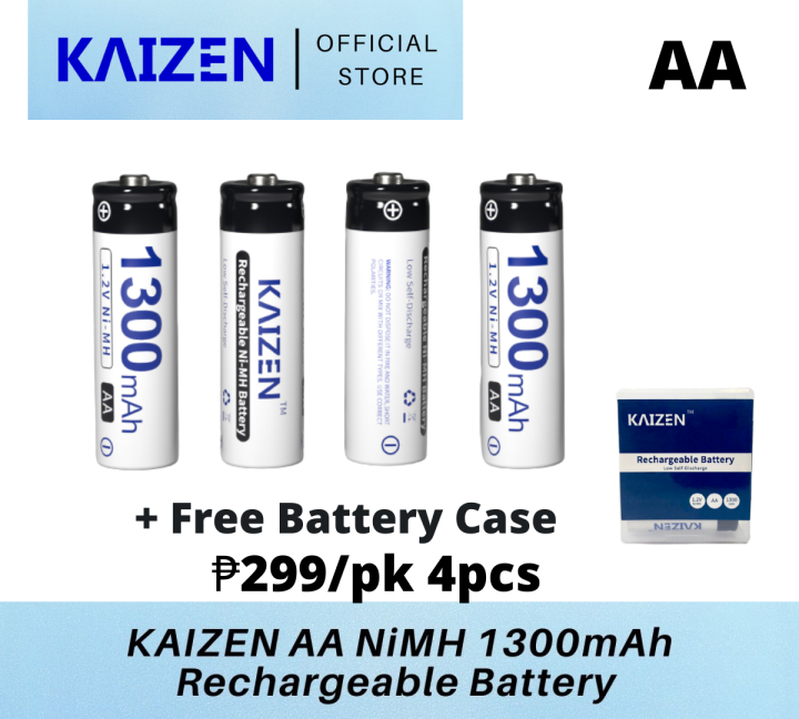 Kaizen 1300mAh 4 * AA Rechargeable Battery | Lazada PH