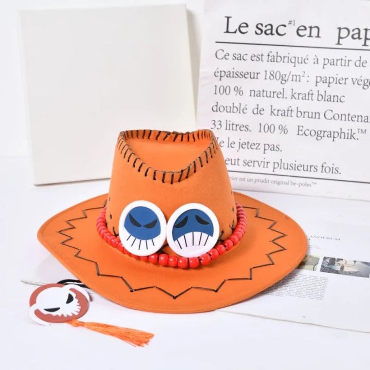 Topi PORTGAS D ACE ONE PIECE Cowboy Hat Cosplay Anime Karakter Koboi ...