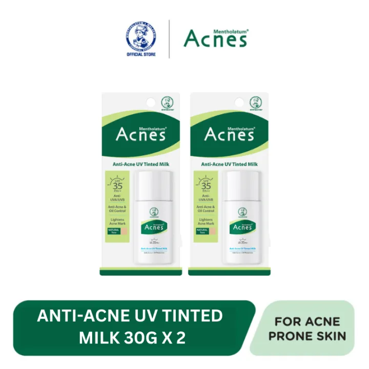 Mentholatum Acnes Anti-Acne UV Tinted Milk 30g x 2 | Lazada