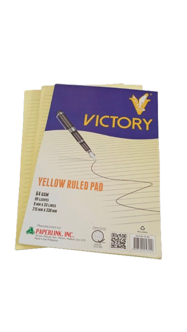 1 whole pad | Victory Yellow pad paper | 90 leaves | 9mmx33 lines ...