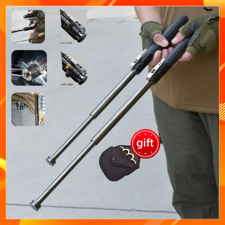 automatic adjustable escopic defense stick long metal rod titanium ...