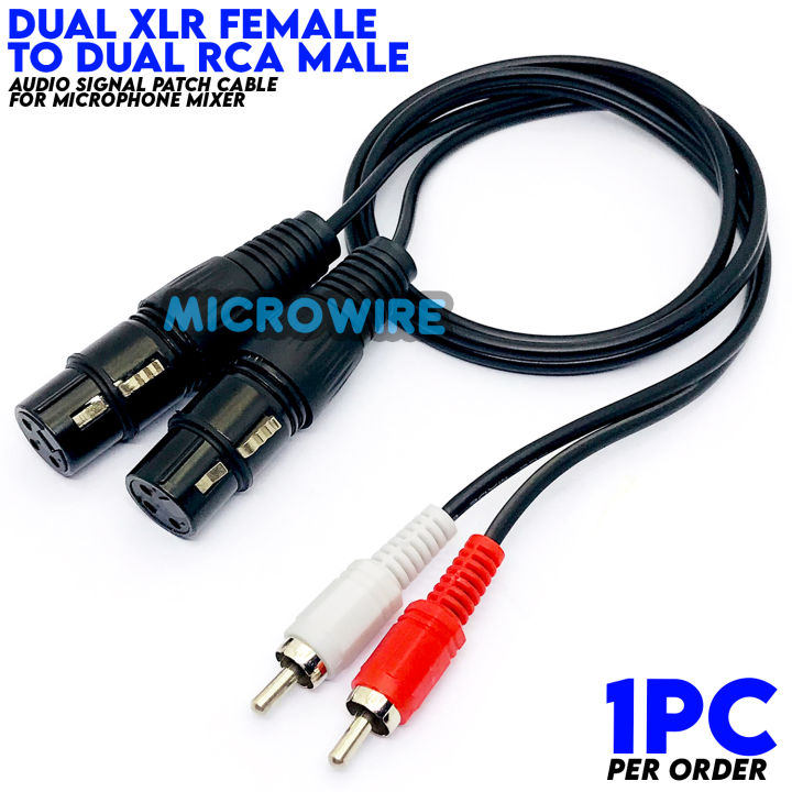 Dual XLR Female to Dual RCA Male Audio Signal Patch Cable for ...