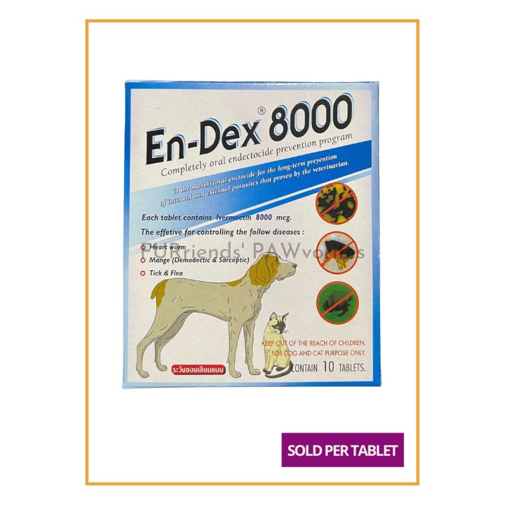 【COD】 Endex 8000 (Heartworm, Mange, Tick & Flea Control for Dogs and ...