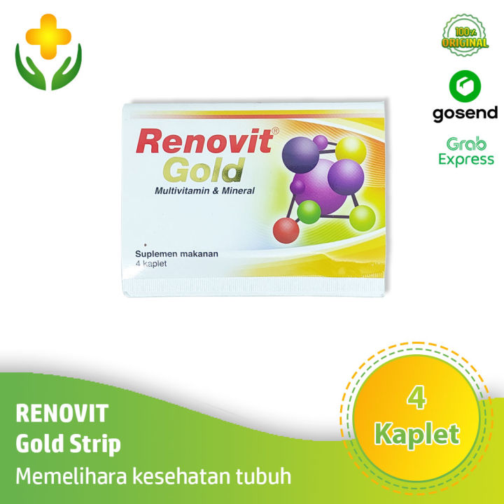 Renovit Gold Strip 4 Kaplet Multivitamin Memelihara Kesehatan Lanjut ...