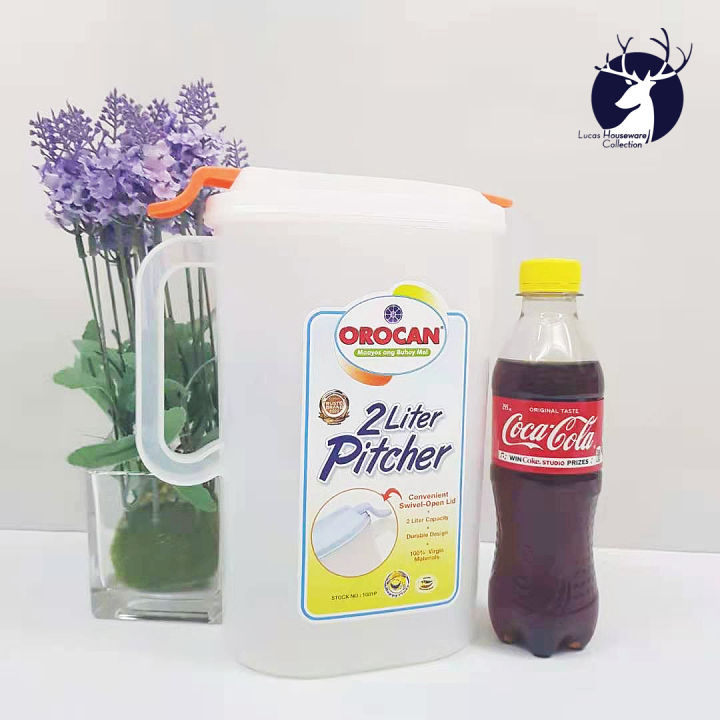 OROCAN WATER PITCHER 2 LITER WATER JUG DRINKING PITCHER SWIVEL OPEN LID ...