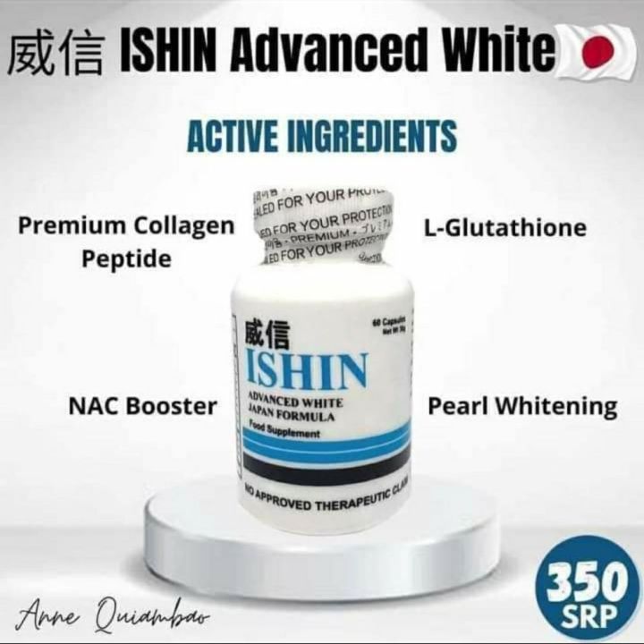 ISHIN Advance 10x Whitening Supplement Japan Formula (FDA Approved ...