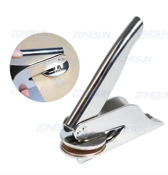 ZONESUN Custom Brass Embossing Stamp Logo Personalized Embosser Seal ...