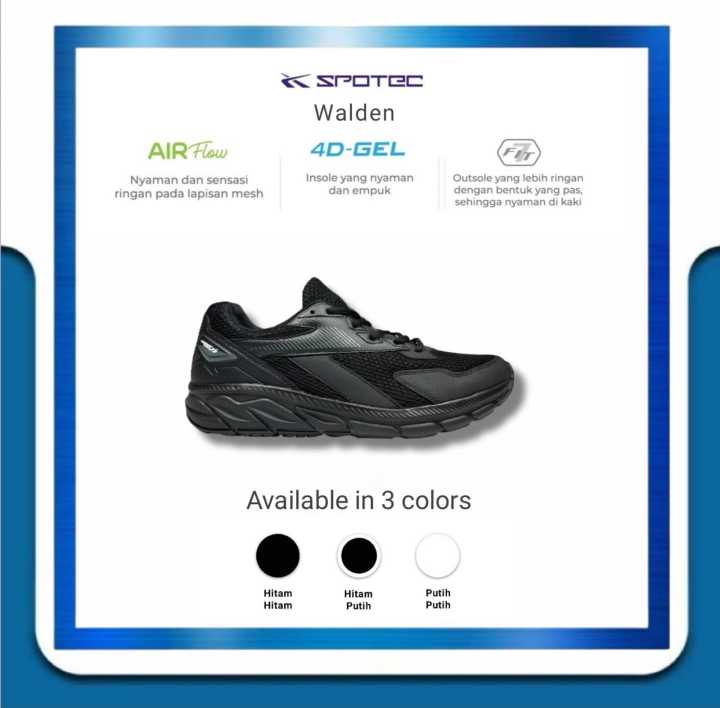 SPOTEC Sepatu Student Walden Hitam - Hitam | Lazada Indonesia
