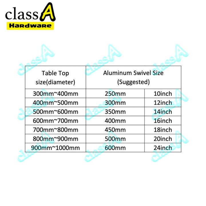 ClassAHW Aluminium Swivel Base Dining Table Turning Lazy Susan Plate ...