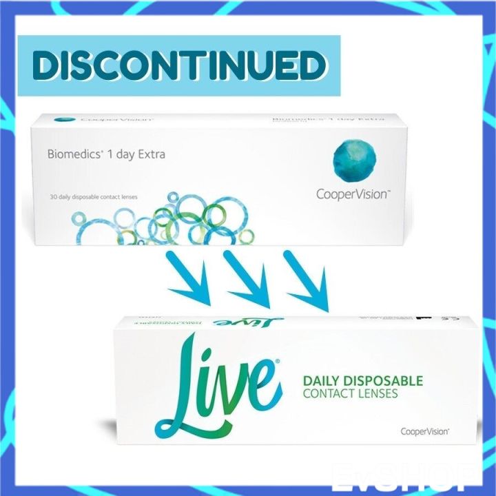 Cooper Vision Biomedics 1 Day Extra / Live 1 day Daily Clear Disposable ...