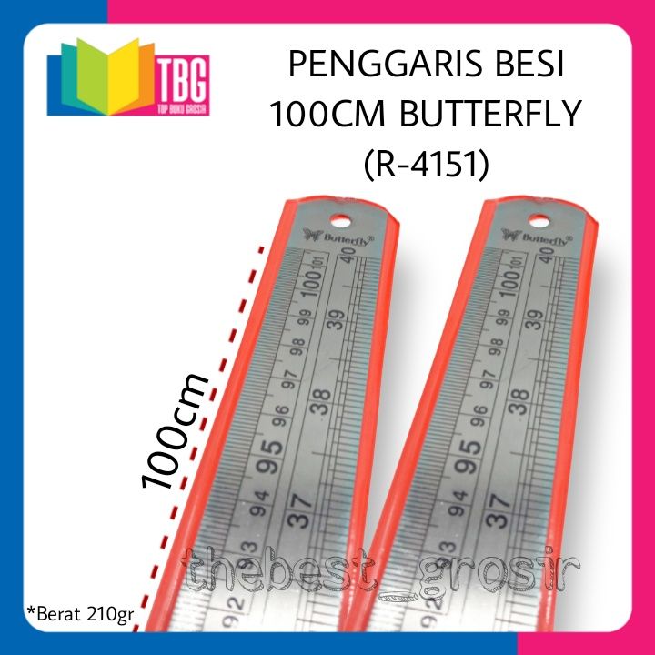 1 PCS PENGGARIS BESI 100CM BUTTERFLY (R-4151) - GARISAN MISTAR RULER ...