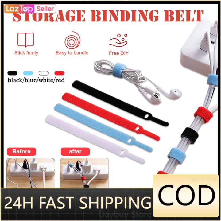 Coloful Velcro Cable Ties Wire Organizer Self-Adhesive Reusable Fasten ...