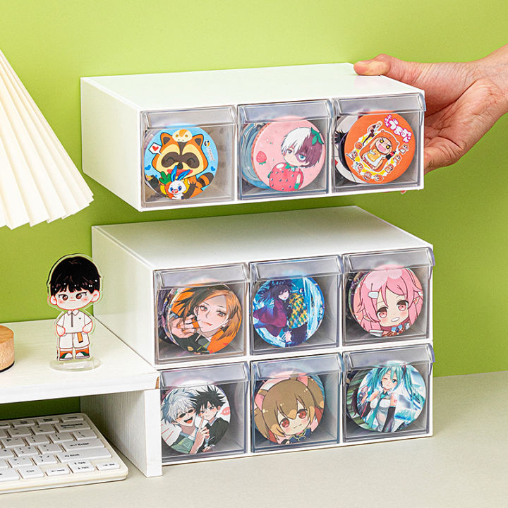 LZD Multifunctional Desktop Drawer-type Storage Box Plastic Transparent ...