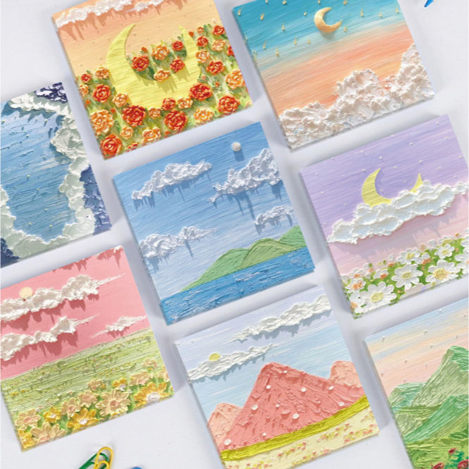 3D Nature Scenery Sticky Note / Sticky Note dengan motif Pemandangan ...