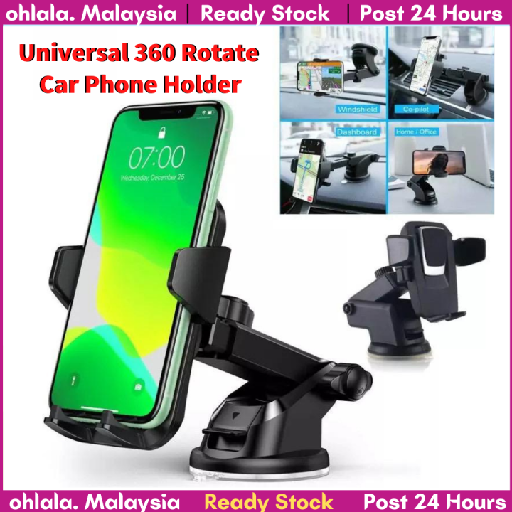 OHLALA MALAYSIA💝Long Neck One-Touch Car Mount Mobile Phone Holder Rotating Car Windshield ...