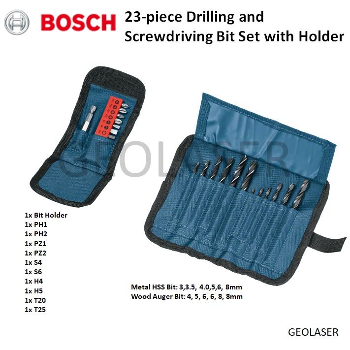 Bosch 23 Piece Drilling And Screwdriving Bit Set With Holder Lazada