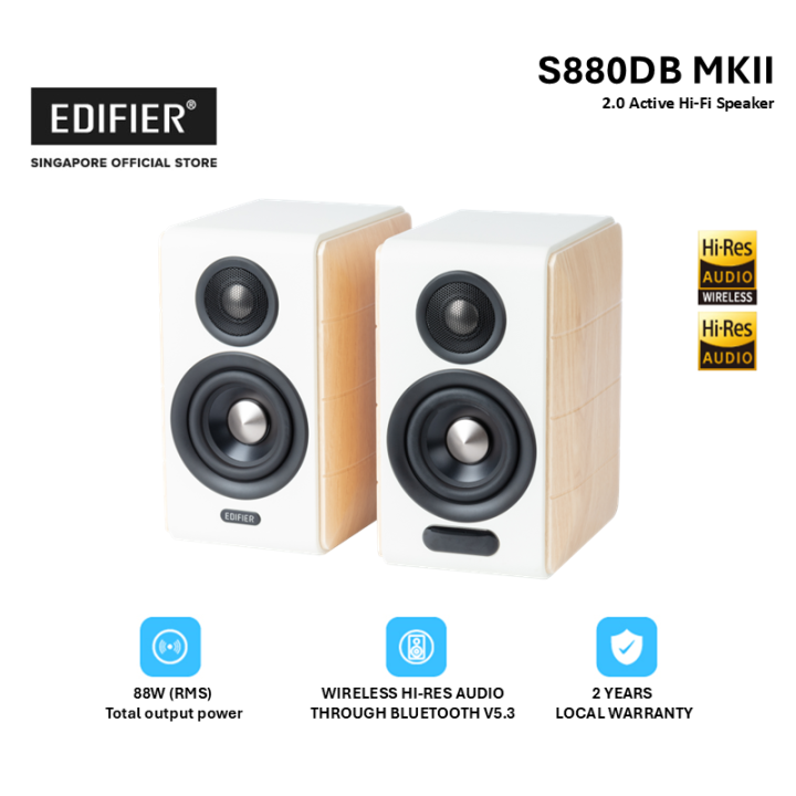 Edifier S880DB MKII 2.0 ACTIVE HI-FI SPEAKER Hi-Res Audio BT 88W ...