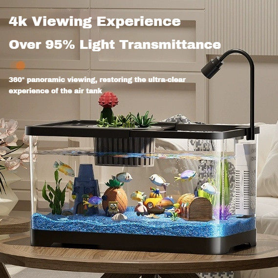 【SG SELLER】Fish Tank Desktop Ecological Fish Tank Filtration And ...