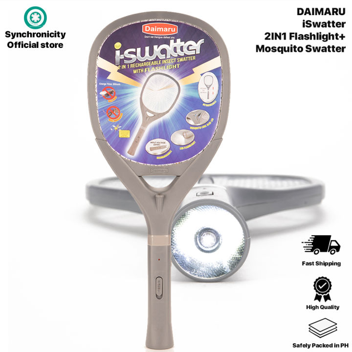 Insect Swatter Daimaru Rechargeable Swatter with LED flashlight 2-in-1 ...